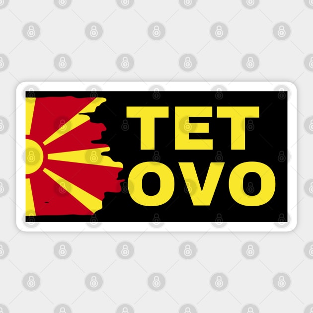 Tetovo City with North Macedonia Flag Design - Macedonia Flag - Sticker | TeePublic